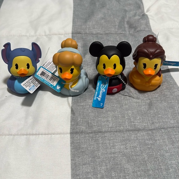 Disney | Toys | Lot Of Four Disney Rubber Ducks Stitch Belle Mickey And ...